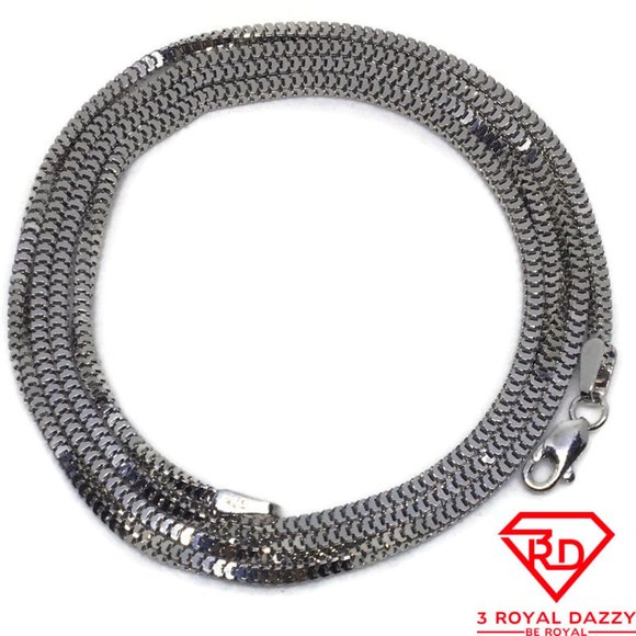 3 Royal Dazzy | Jewelry | Box Snake Chain 22 Inch Necklace 4k White ...